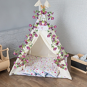 HO2NLE Silk Flower Garland Artificial Sunflower Garland Daisy Flowers Fake Hanging Vines Spring Daisy Garland for Mantle Wall Home Party Wedding Indoor Outdoor Decor Purple