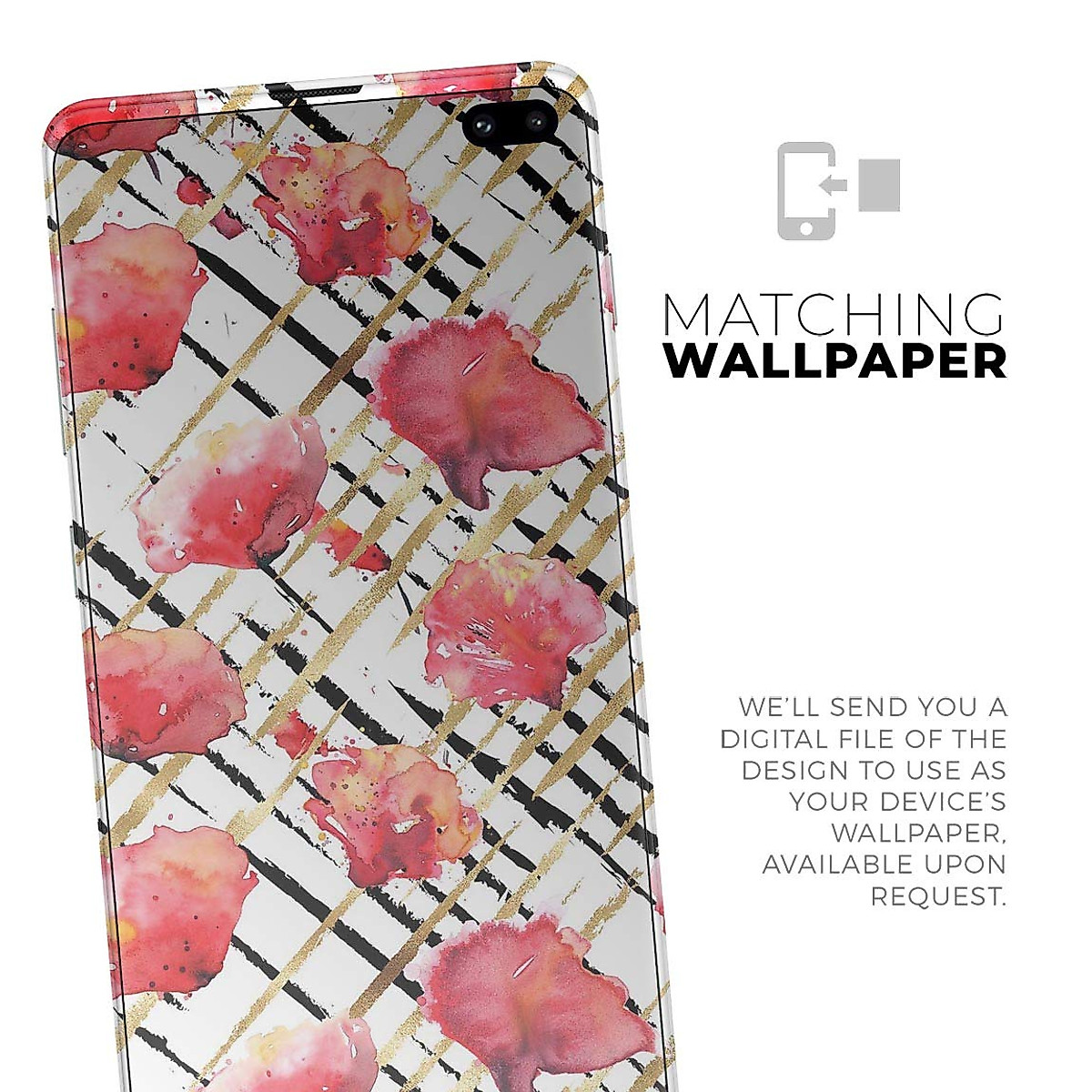 DesignSkinz Karamfila Watercolo Poppies V25 Protective Vinyl Decal Wrap Skin Cover Compatible with The Samsung Galaxy S20 (Screen Trim & Back Glass Skin)