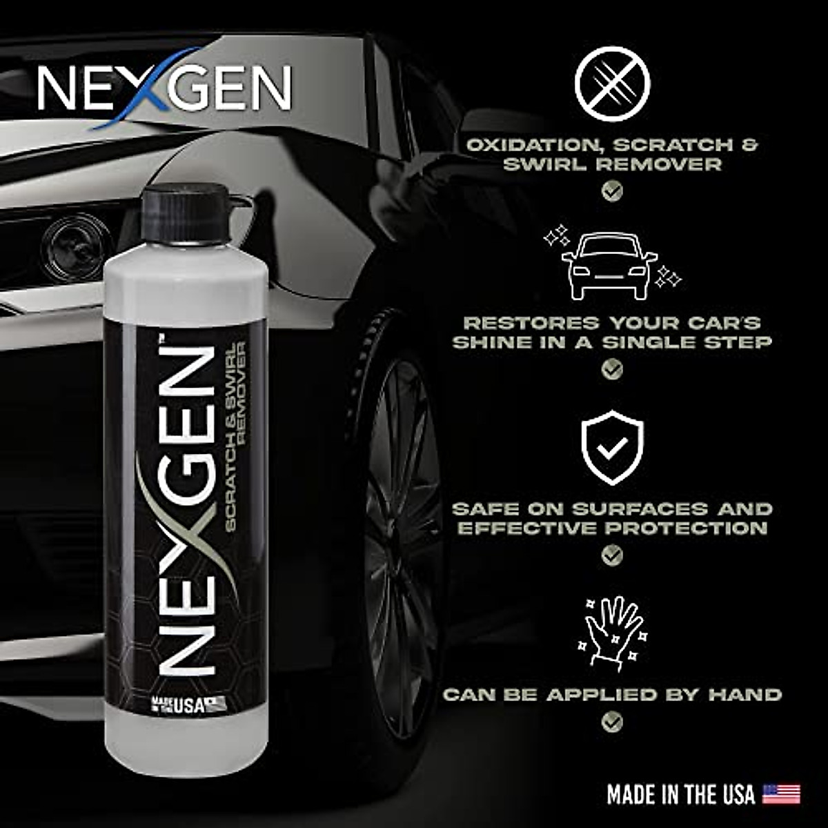 Nexgen Surface Scratch and Swirl Remover — Advanced Formula Oxidation, Scratch and Swirl Remover — One-Step Car Polish (4 Oz)