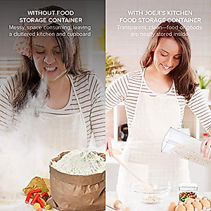 Joejis Set of 6 Clear Food Storage Containers with Lids Airtight | Airtight Containers for Dry Food | Kitchen Pantry Airtight Food Storage Containers with Lids