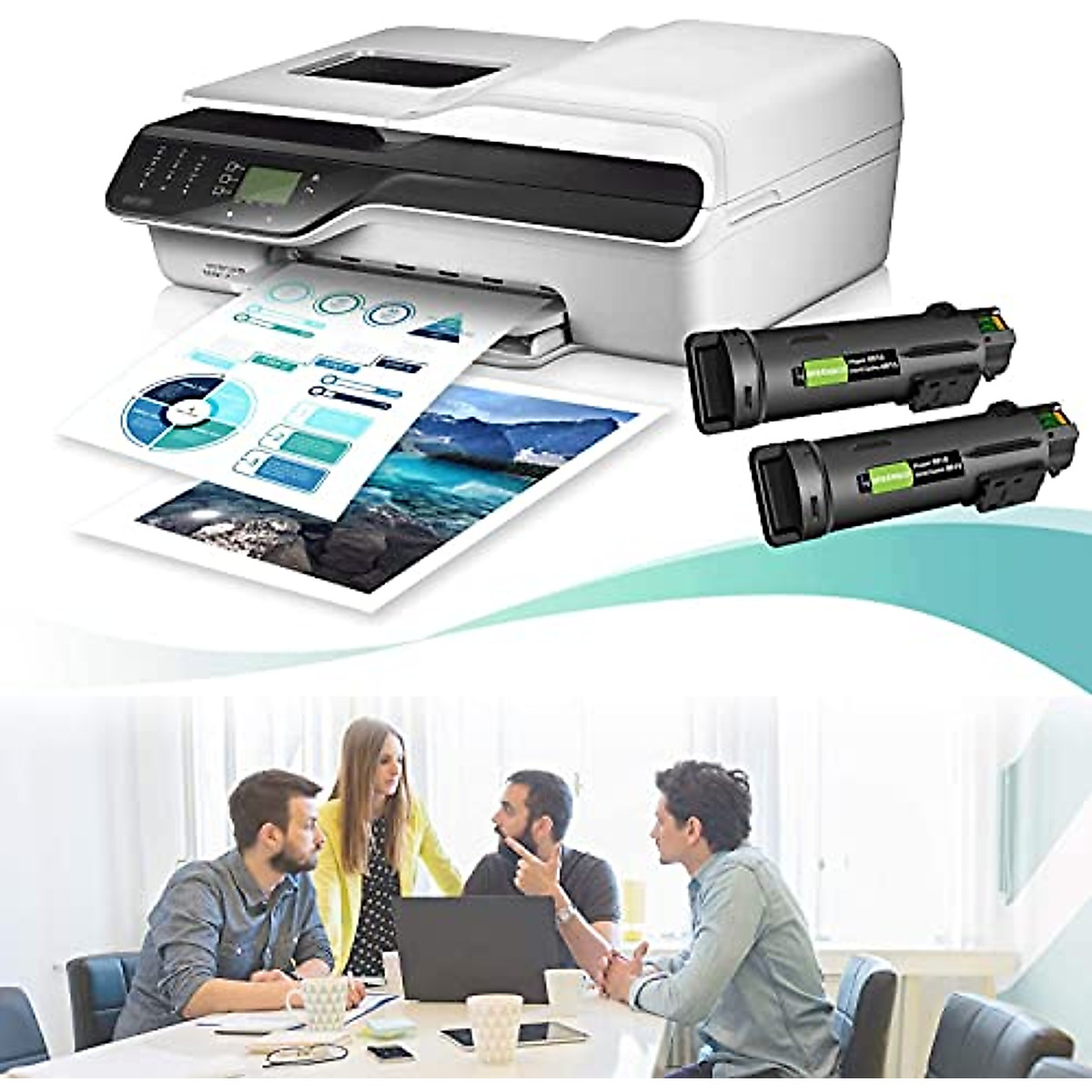 GREENBOX Remanufactured 6510 High-Yield Toner Cartridge Replacement for Xerox 6515 6510 106R03480 for Phaser 6510N 6510DN 6510DNI Workcentre 6515N 6515DN 6515DNI Printer (5,500 Pages, 2 Black)