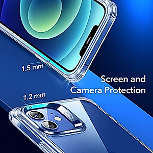 ESR Military-Grade 360° Hybrid Protection Compatible with iPhone 12 Case/iPhone 12 Pro Case [10FT Drop Tested] [Heavy Duty Shockproof ] with [2 Tempered Glass Screen Protectors], 6.1" - Clear