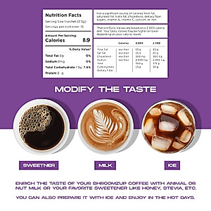 ShroomzUp Mushroom Coffee Instant - 15 Pack with 4 Mushrooms - Lion’s Mane, Reishi, Chaga and Cordyceps Mushrooms - Vegan Nootropic Coffee Instant - Arabica and Robusta Superfood Instant Shrooms Coffee for Energy