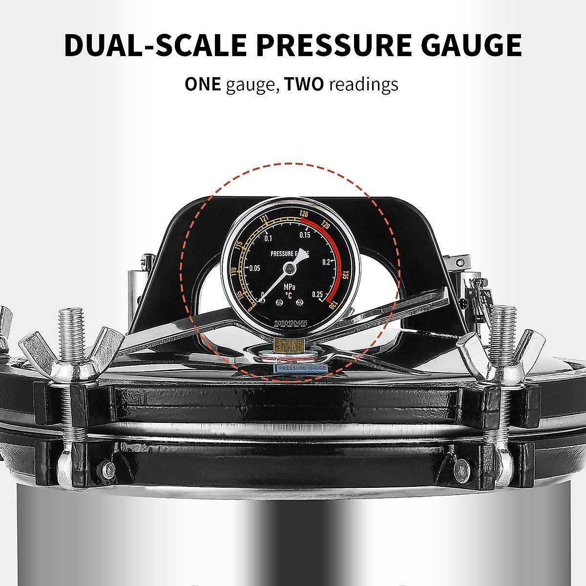 BAOSHISHAN 18L Electric Pressure Canner 19 QT Stainless Steel Portable Pressure Canner for Mushroom Growing, Jar Canning 1.2KW 110V