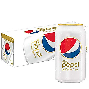 Pepsi Cola Soda Pop, Diet Pepsi Caffeine Free, 12oz Cans (12 Pack)