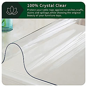 Square 1.5mm Thick PVC Clear Table Cover Protector 32x32 inch Waterproof PVC Table Protector for Birthday Patio Garden Dining Coffee Game Meeting Tabletop Vinyl Non-Slip Crystal Desk Pad Mat Durable