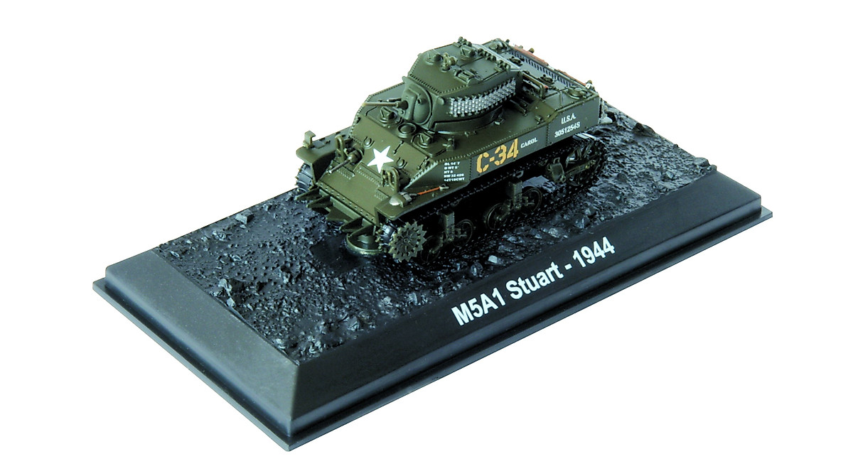 M5A1 Stuart 1944 Diecast Model 1:72 - Collectible Figure