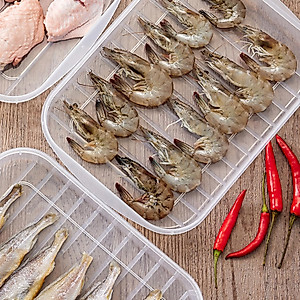 Haawooky 6 Pieces Bacon Keeper,Plastic Deli Meat Saver Container with Lids,Airtight Cold Cuts Cheese Container for Fridge Food Refrigerator Storage Box Shallow Low Christmas Cookie Holder