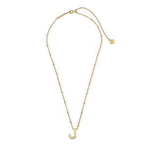 Kendra Scott Letter J Pendant Necklace for Women, Fashion Jewelry, 14k Gold-Plated Brass, Gold Metal, Letter J