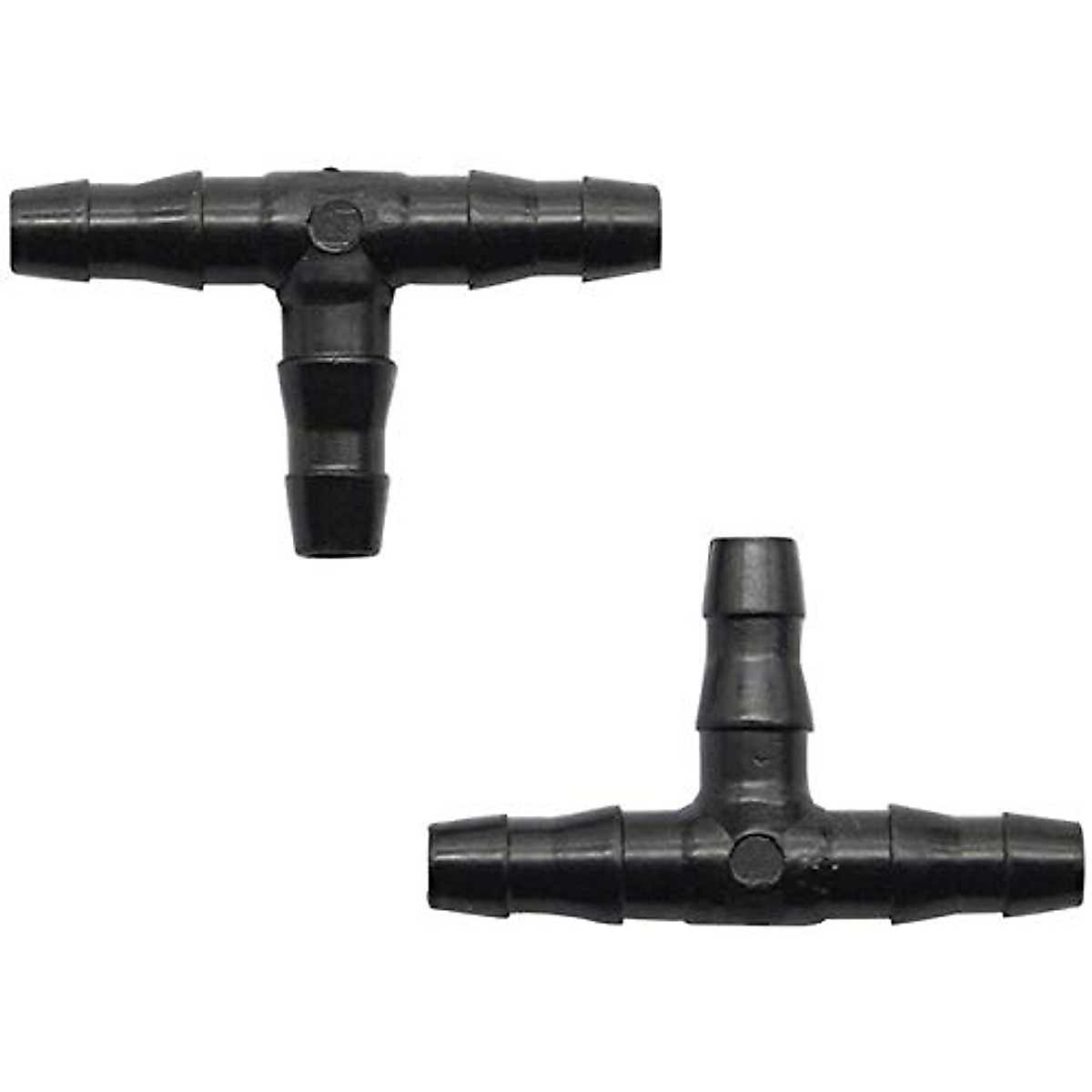 Kalolary 100pcs 1/4" Universal Barbed Tee Fittings, Barbed Connectors Drip Irrigation for 4mm/7mm Water Tube Drip Irrigation Watering System