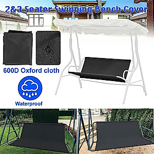 Swing Seat Replacement Canopy Chair Replacement, Swing Replacement Seat & Back Support,Suitable for Outdoor Terrace Garden Rocking chairsSeat Bench Cover,Waterproof Heavy Duty 600D Oxford Fabric (Col
