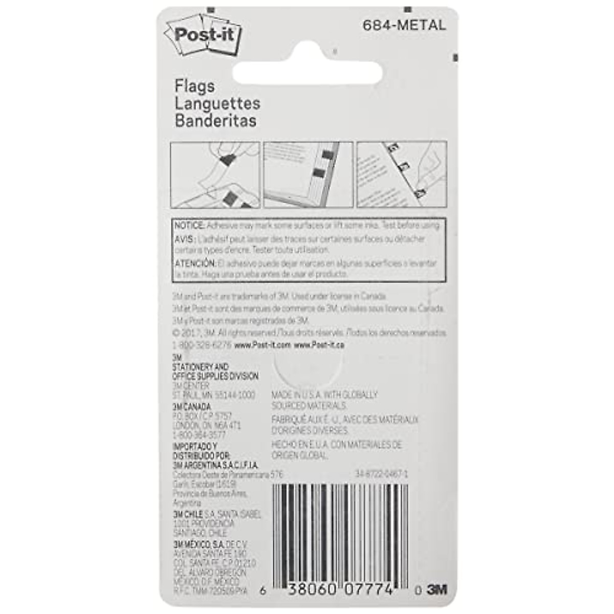 Post-it Flags, 100 Count, .47 in Wide, Assorted Metallic Designs (684-METAL)
