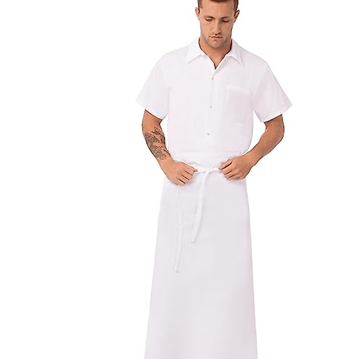 Chef Works Unisex Full-Length Chef Apron, White, One Size