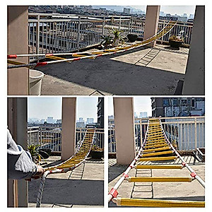 SDVantage Fire Escape Ladder, Ladders,Emergency Fire Escape Rope Ladder Home Lifeline Ladder Outdoor Round Nylon Soft Ladder Home Climbing Engineeladder Fitness Training Ladder Durable (40cm 5M)