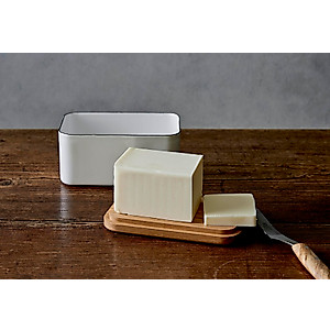 Noda Horo BT-450 Butter Case, Enamel, 15.9 oz (450 g), White, Made in Japan