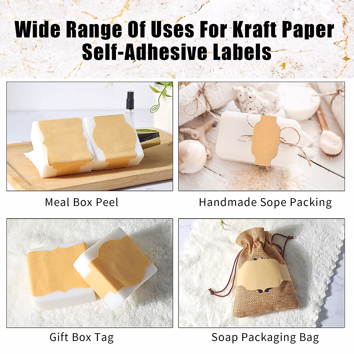 120 Pack Brown Kraft Soap Labels Stickers Soap Labels Soap Packaging Paper Wrap for Homemade Soap Soap Label Packaging Brown Kraft Soap Labels Soap Wrappers for Homemade Soap Packaging Supplies