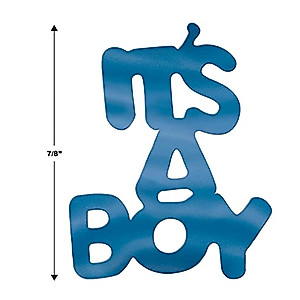 Beistle It’s A Boy Baby Shower Confetti Sprinkles For Gender Reveal Party – 0.5 Ounces Of Metallic Plastic Table Scatter Decor