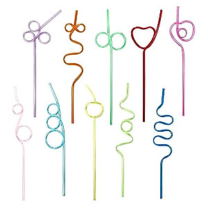 30 Pcs Crazy Straws, 10 Assorted Colorful Silly Straws for Kids, Reusable Silly Straws for Kids, Great for Parties and Birthday Party