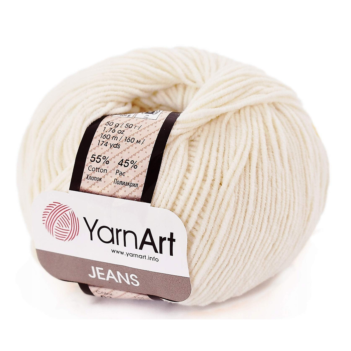 55% Cotton 45% Acrylic YarnArt Jeans Sport Yarn 1 Skein/Ball 50 gr 174 yds (3)