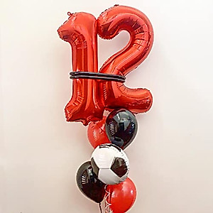 40 Inch Red 10 Number Balloons Giant Jumbo Huge 10 Foil Mylar Helium Number Digital Balloons Red Birthday Mylar Digital Balloons 10th Birthday Anniversary Events Party Decorations Supplies