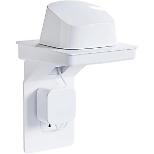 ECHOGEAR Outlet Shelf for Standard Outlets - Next-Gen Design with Built in-Cord Storage & Room for Bulky Plugs - Quick Install with Included Hardware