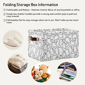 Kigai Halloween Boo Storage Basket with Handles Collapsible Storage Bins Canvas Fabric Storage Organizer for Shelves Closet Bedroom Living Room 1Pack