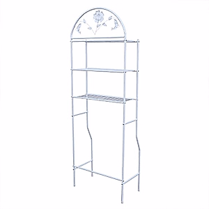 Xuthusman Over The Toilet Storage Rack 3 Tier Space Saver Rack Metal Bathroom Shelf Organizer White 70.9 * 24.4 * 12.6in (White)