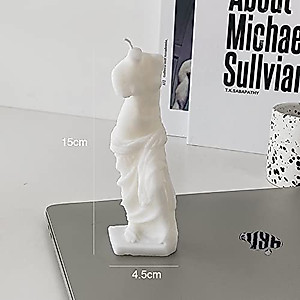 Venus Statue Scented Candle,120G Aroma Soy Wax Decorative Candle for Table Photo Prop Birthday Gift,Prefect for Meditation Stress Relief Mood Boosting Bath Yoga (White)