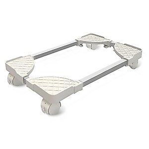 Deston Computer Tower Stand CPU Rolling Cart, Adjustable Mobile PC Cart Holder, Desktop ATX-Case Rolling Dolly on Casters, Computer Host Stand with Brake Wheels Under Home Office Desk (White)