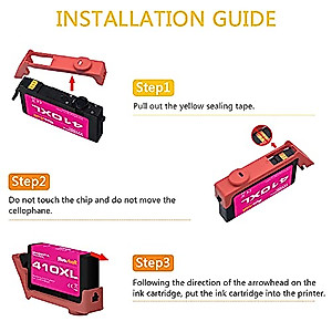 Run Star 2 Pack 410XL Magenta Remanufactured Ink Cartridge Replacement for Epson 410XL T410XL use for Epson Expression XP-530 XP-630 XP-635 XP-640 XP-830 XP-7100 Printer (2 Magenta)