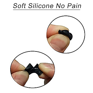 Luckvan Anti Slip Double Flange Ear Tips for Anker Soundcore Life P3 Replacement Ear Tips for Soundcore Life P3/P2 Earbuds Silicone 6 Pairs LMS Black