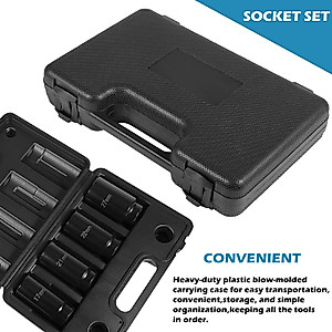 1/2" Drive Crank Bolt Socket Set, 17MM 21MM 22MM 27MM Harmonic Balancer Socket Set, Crank Bolt Removal Tool, 3 Times Momentum Power of Standard Impact Socket Set