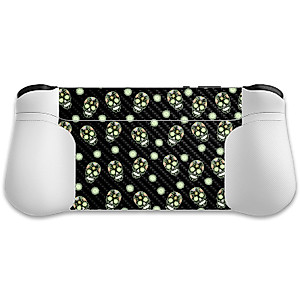 MightySkins Carbon Fiber Skin Compatible with Logitech G Cloud Gaming Handheld - Nighttime Skulls | Protective, Durable Textured Carbon Fiber Finish | Easy to Apply | Made in The USA