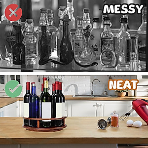 Coffee Station Organizer, Syrup Rack, Drink Bottles Organizer for Countertop, Brunch & Coffee Bar Essentials, 9 Bottles 25.4 Oz Rotating Holder