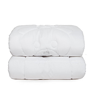 Tadpoles Quilted Toddler Comforter | 40" x 60" | Made of 100% Microfiber Polyester (Shell) & 200 GSM Fiberfill | Soft, Breathable & Durable | Ideal for Toddlers (12-48 Months) | Box Pattern in White