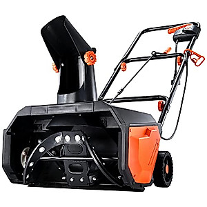 Kapoo Thrower, 18 Inch Electric Kapoo Blower, Steel Auger, 180Degree Rotatable Chute and Overload Protection, 13 Amp, Black & Orange bb04