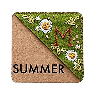 MUDUH Hand Embroidered Corner Seasonal Bookmark, 1PC Creative Bookmark Decorations Cute First Letter Bookmarks for Book Lovers