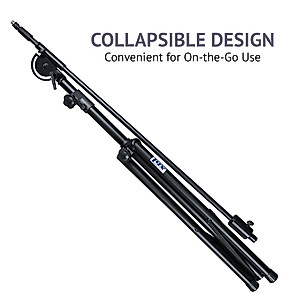 LyxPro SMT-1 Professional Microphone Stand Heavy Duty 93” Studio Overhead Boom Stand 76” Extra Long Telescoping Arm Mount, Foldable Tripod Legs & Adjustable Counterweight