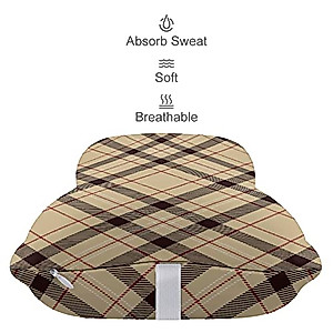 JZDACH Car Neck Pillow Memory Foam Head Rest Support Cushion Compatible with Black red Beige and White Plaid Tartan Flanne for Travel Car Seat, Boys Gaming Office Chair,Travel Portable Pillow