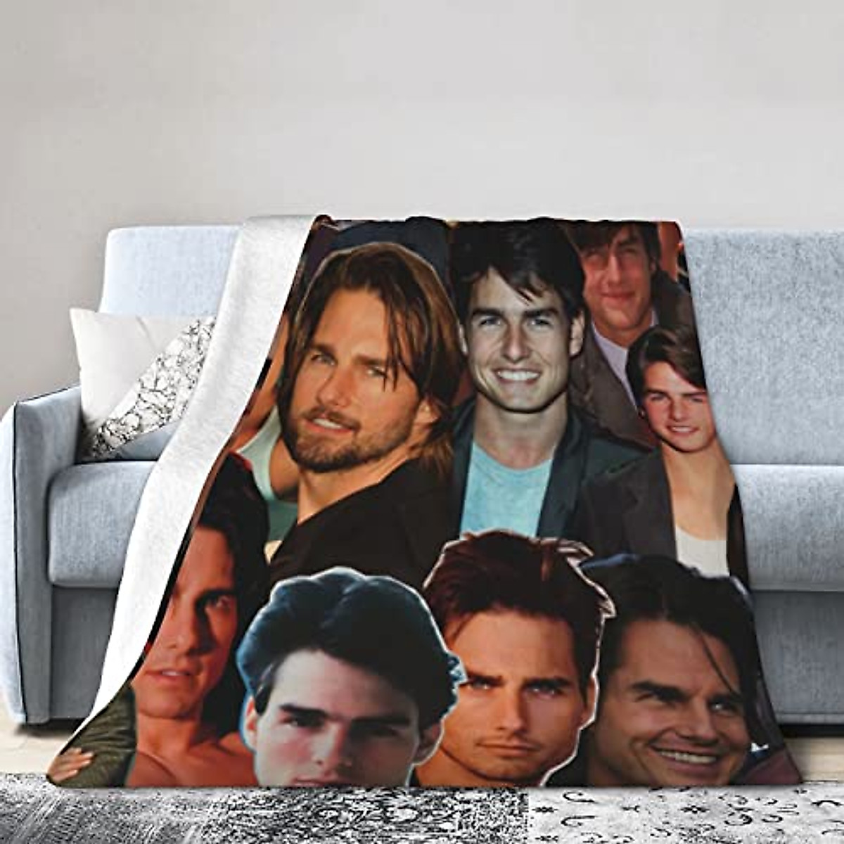 Tom Cruise Collage Blanket Ultra-Soft Micro Fleece Lightweight Warm Throw Blanket Suitable for Bedrooms Sofa and Travel Air Conditioning