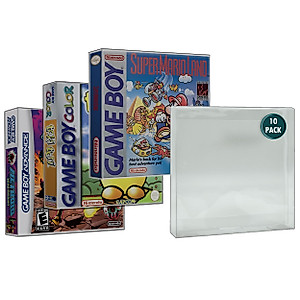 MALKO Video Game Protector Compatible with: Original Game Boy | Color & Gameboy Advance Game Box | Clear Plastic Sleeve | 10 PACK