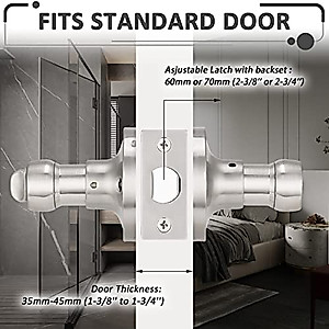 Probrico (2 Pack) Entry Door Lever [Lock with 3 Keys],Locking Door Handle Set for Office or Front Door,Satin Nickel Finish Wave Entrance Door Lock with Key, Reversible Right & Left Side Handed