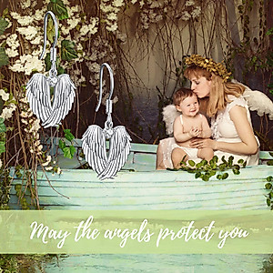 YFN Sterling Silver Angel Wings Earring with Cubic Zirconia - Ideal Gift for Women