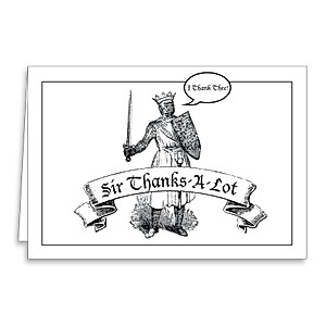Guajolote Prints Thank You Notes 12 Cards & Envelopes Funny Sir Lancelot for Knight Themed Party