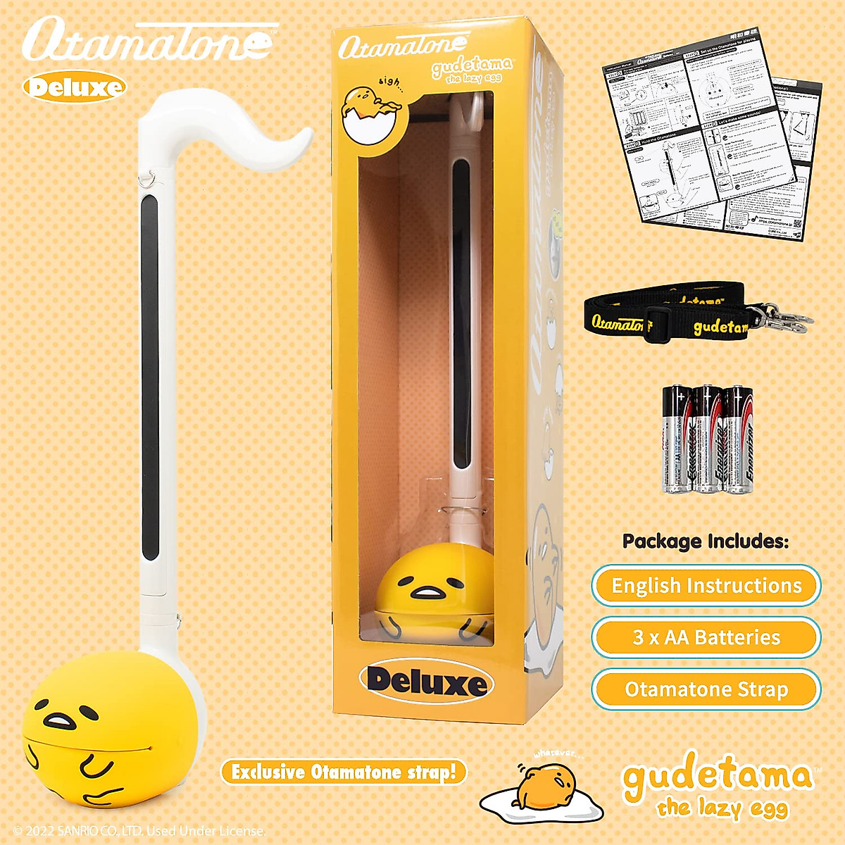 Otamatone Deluxe [Sanrio Gudetama] Electronic Musical Instrument Portable Synthesizer from Japan Maywa Denki from Japan