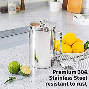 JOE&LEAH Kitchen Stainless Steel Compost Bin (0.92 Gallon) - Premium 304 Rust-Resistant Composter countertop bin with Metal lid Bucket Pail Indoor Outdoor Table Food Waste Scrap Mini Small Large Bag