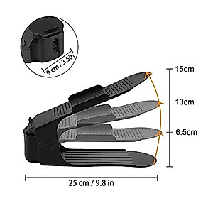 Chuye 10 Pcs Shoe Slots Adjustable Shoe Stacker Shoe Slots Organizer Stackable Shoe Organizer for Closet Adjustable Double Deck Shoe Rack Holder Shoe Slots Space Saver