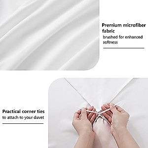 RUIKASI White Duvet Cover King Size - Soft Brushed Microfiber King Duvet Cover with Zipper Closure, 3-Pieces Bedding Duvet Cover Sets 104x90 Inches with 2 Pillow Shams for King Size Bed