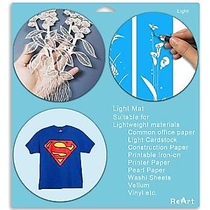ReArt Cutting Mat Variety 6 Packs Adhesive Replacement - Strong, Standard, Light Grip Suit for Cricut Maker/Explore Air 2/Air/One - 12in x 12in x 3 Packs, 12in x 24in x 3 Packs.