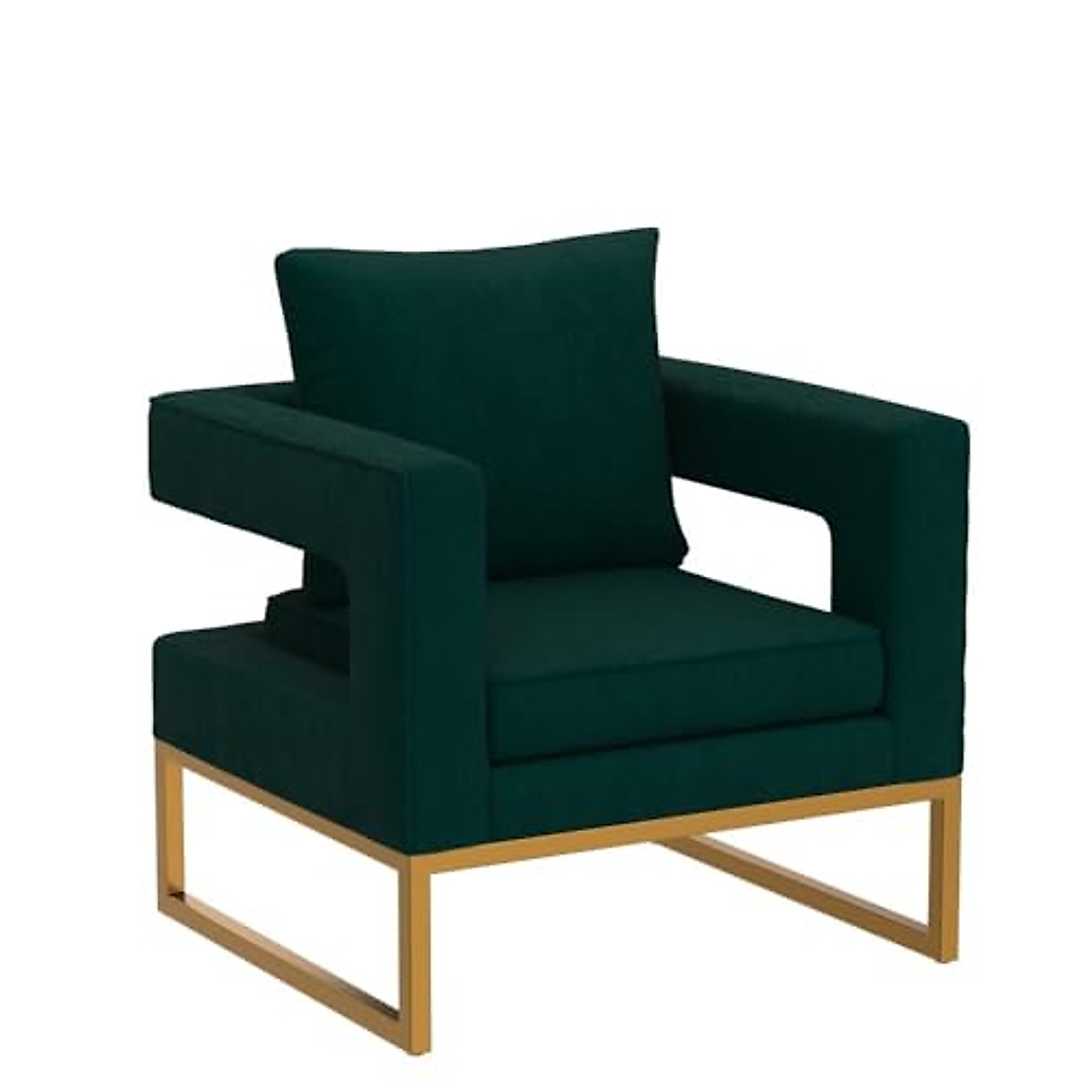 Roundhill Furniture Lenola Upholstered Accent Arm Chair, Green 27.5D x 29.75W x 34.5H in